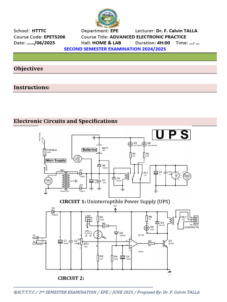 Advanced Electronic Practice Exam 2025 | PDF | Printed Circuit Board ...