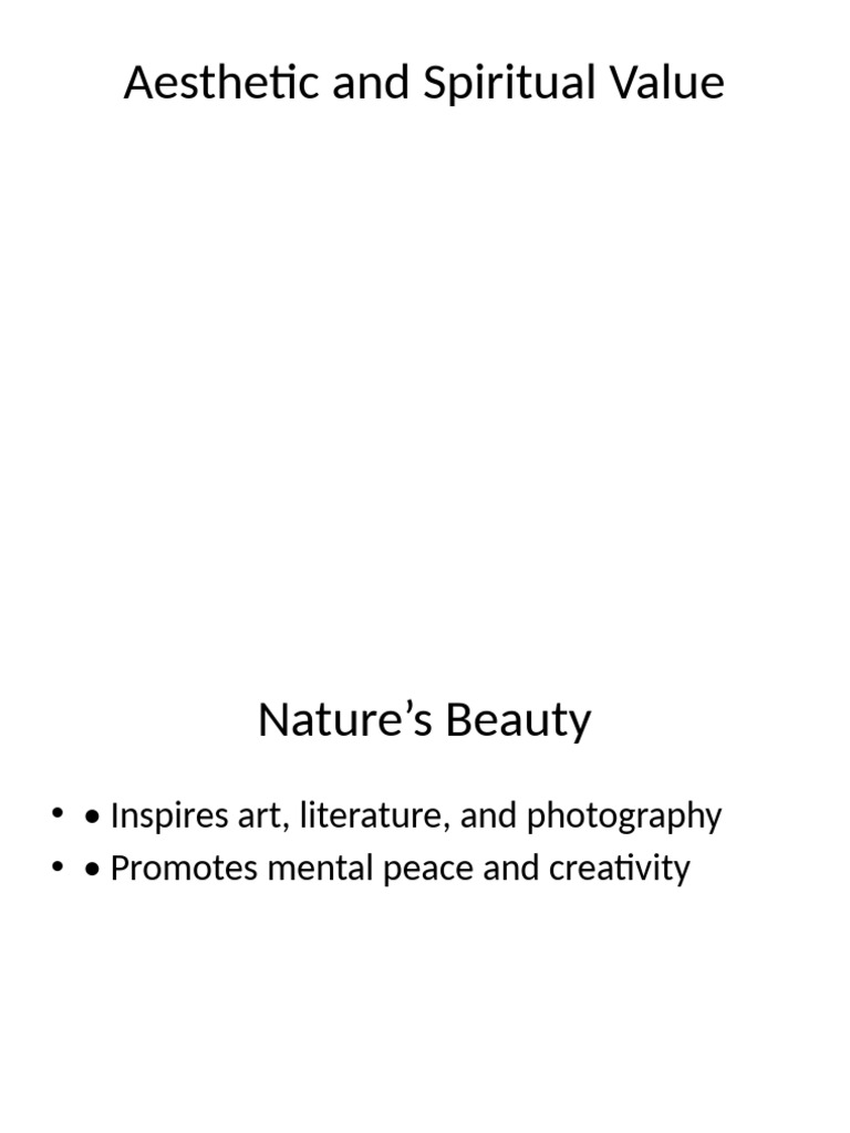 Aesthetic and Spiritual Value | PDF
