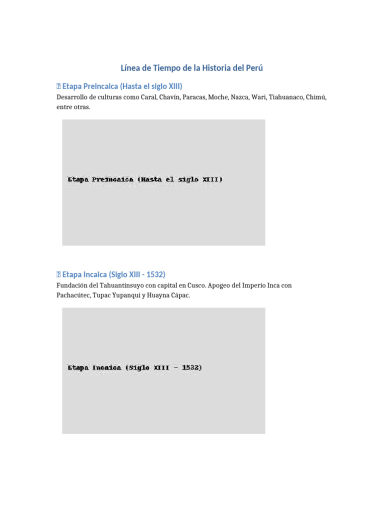 Linea de Tiempo Historia Del Peru | PDF