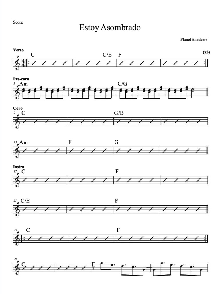 PDF Estoy Asombrado Piano Chart Compress | PDF