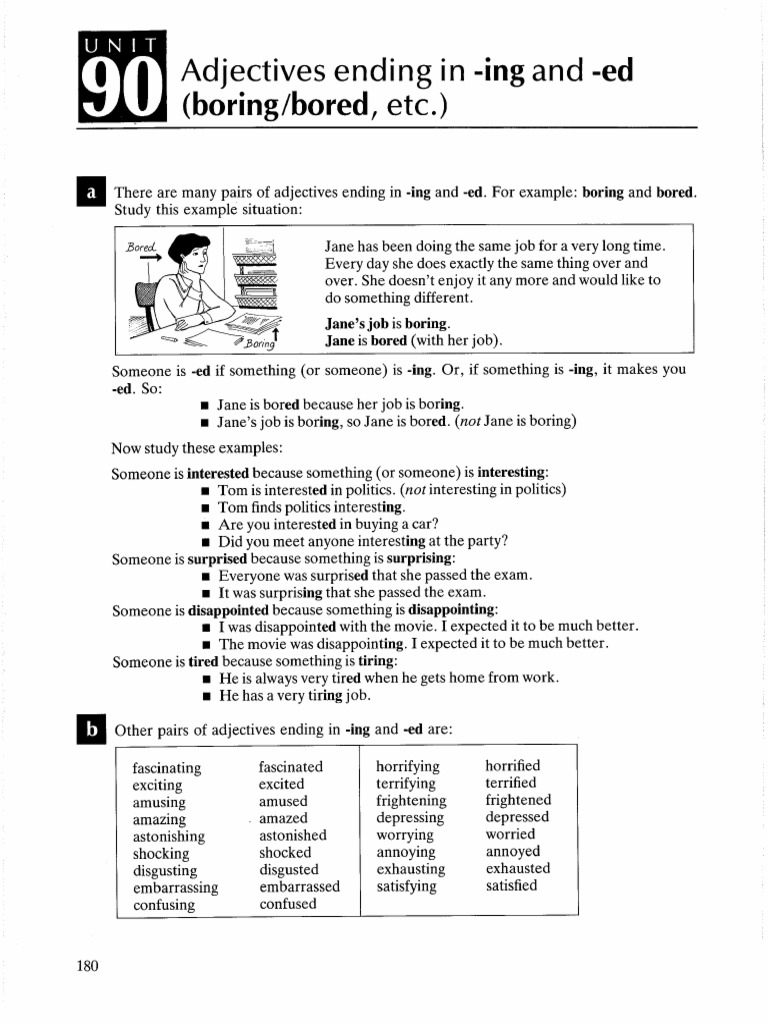 Adjectives Ending in ING and ED | PDF