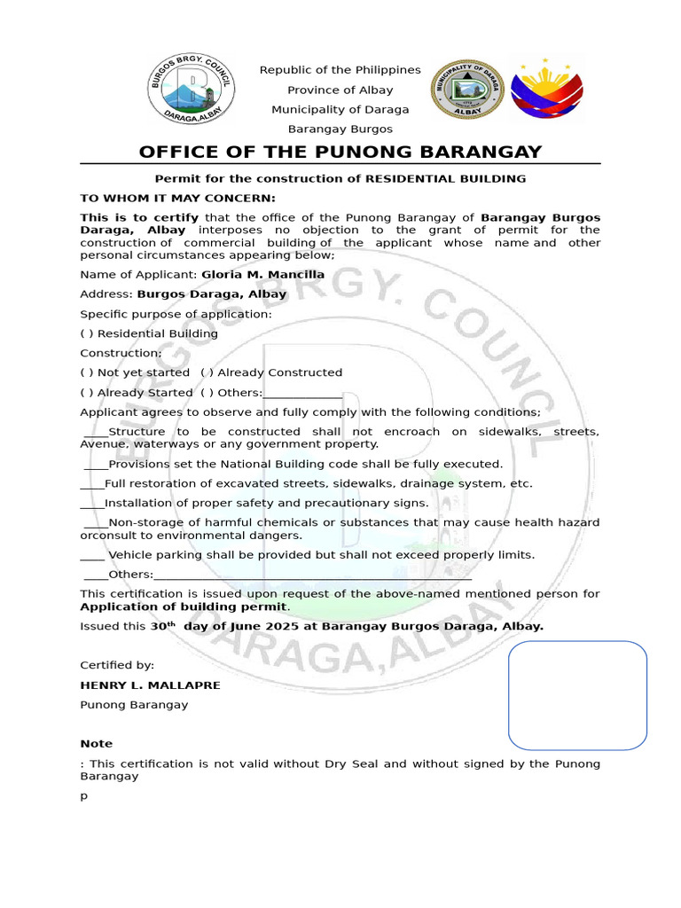 Building Permit | PDF