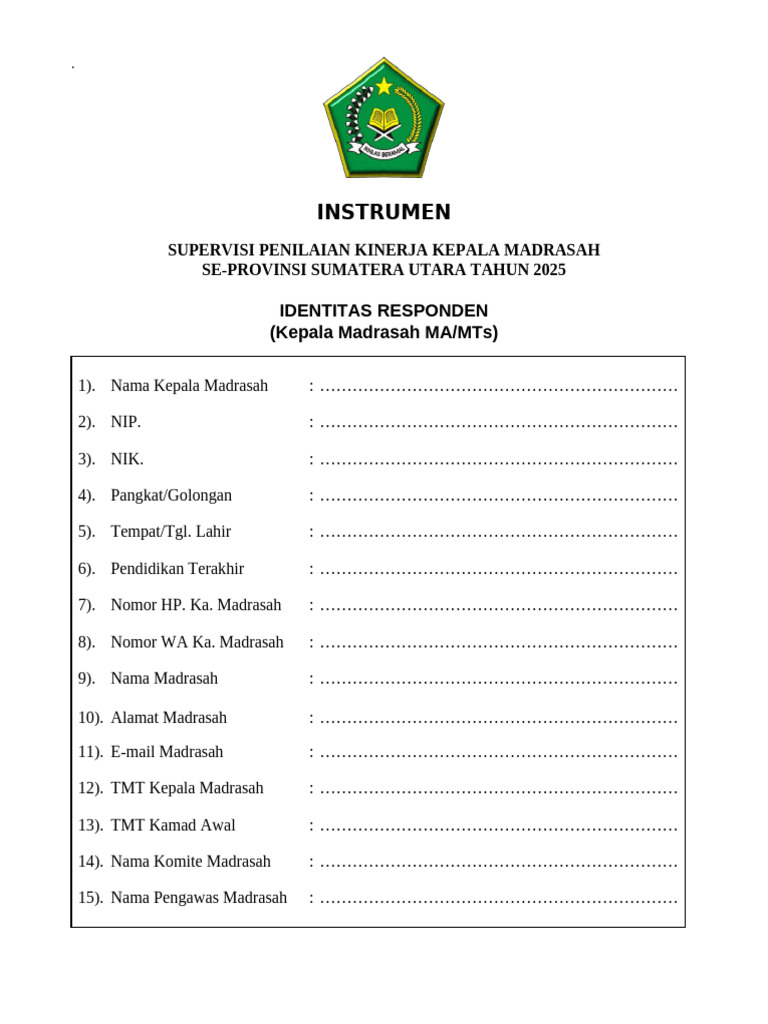 Instrumen PKKM MAN & MTSN 2025 4 Tahunan | PDF