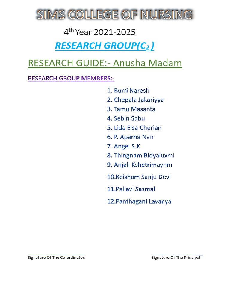 Research Group Members 2021-2025 | PDF