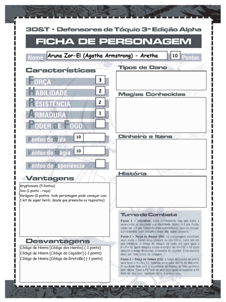 Aruna Zor-El: Pontuação e Códigos de Honra | PDF