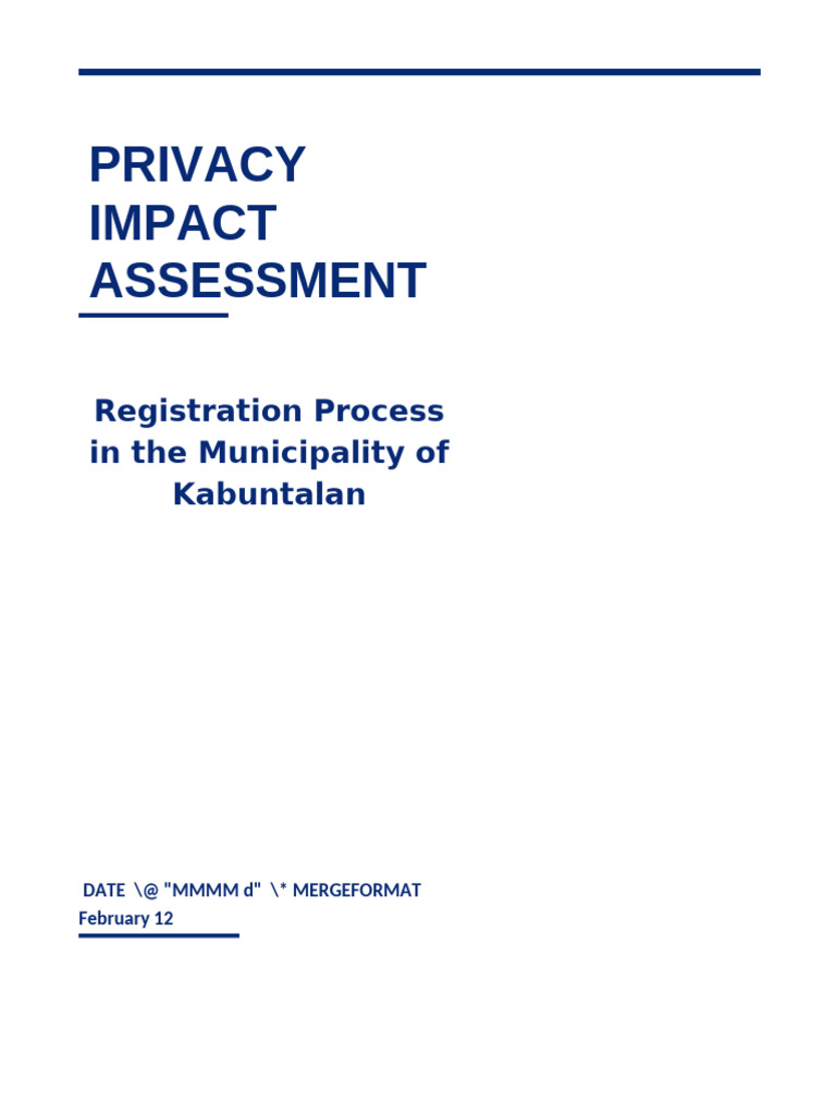 Kabuntalan Registration Privacy Impact Assessment | PDF | Information ...