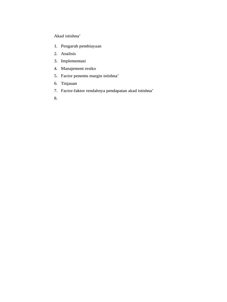 Akad Istishna | PDF