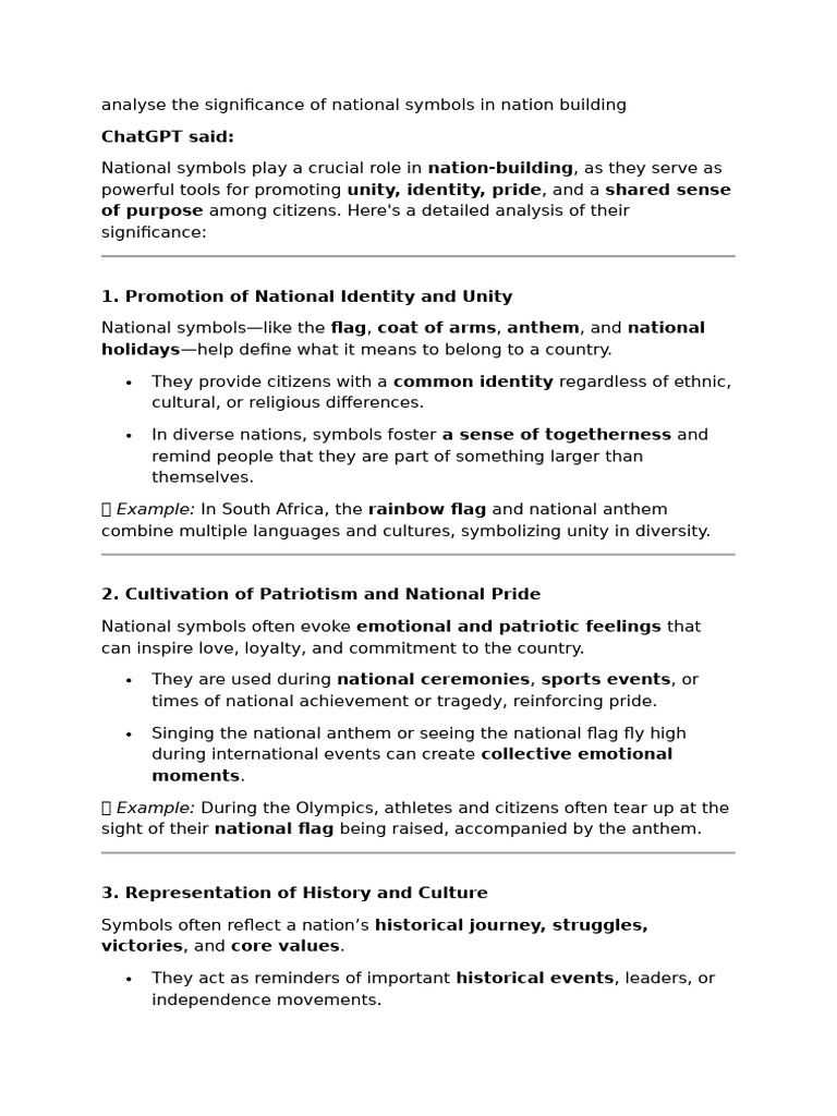 Significance of National Symbols in Unity | PDF | Nationalism | Nation