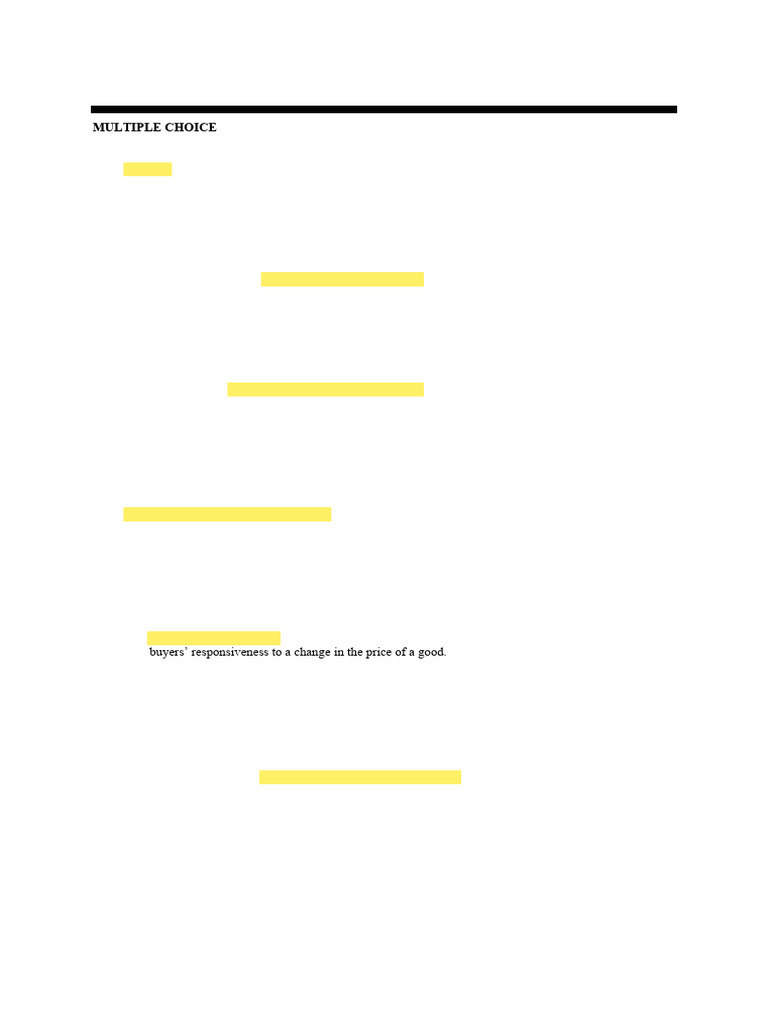 Quiz Chapter 5 Elasticity and Its Application | PDF | Elasticity (Economics) | Demand