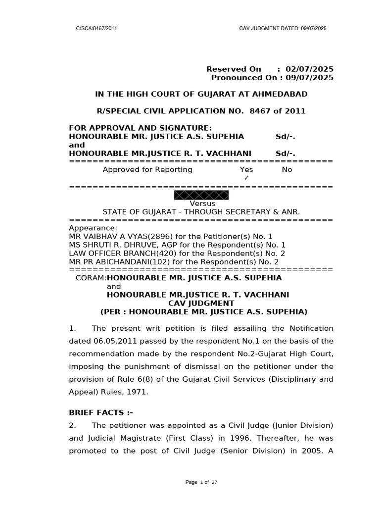 X Vs State of Gujarat and Anr, 2025 | PDF | Lawsuit | Judgment (Law)