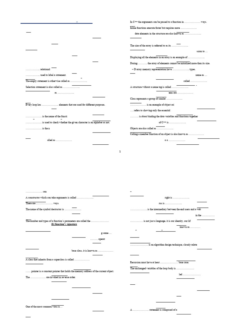 Xi Cs Book Back One Word 02 | PDF | Inheritance (Object Oriented Programming) | Constructor ...