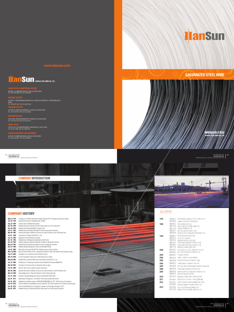 Hankuk Steel Wire Company Overview | PDF | Steel | Zinc