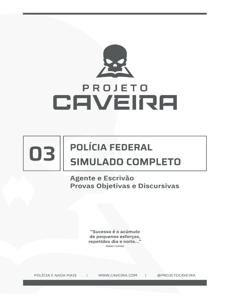 3º Simulado PF - Projeto Caveira | PDF | Science | Distribuição de ...