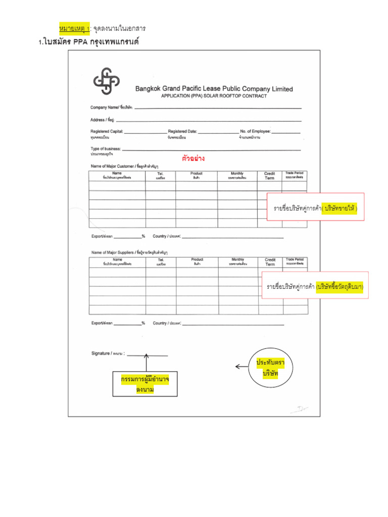 แบบฟอร์ม เอกสารสำหรับ Leasing | PDF