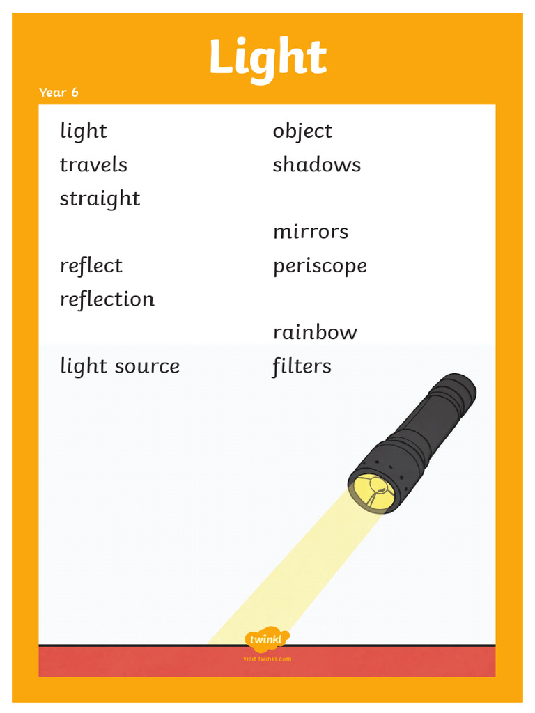 Year 6 Light Concepts and Activities | PDF