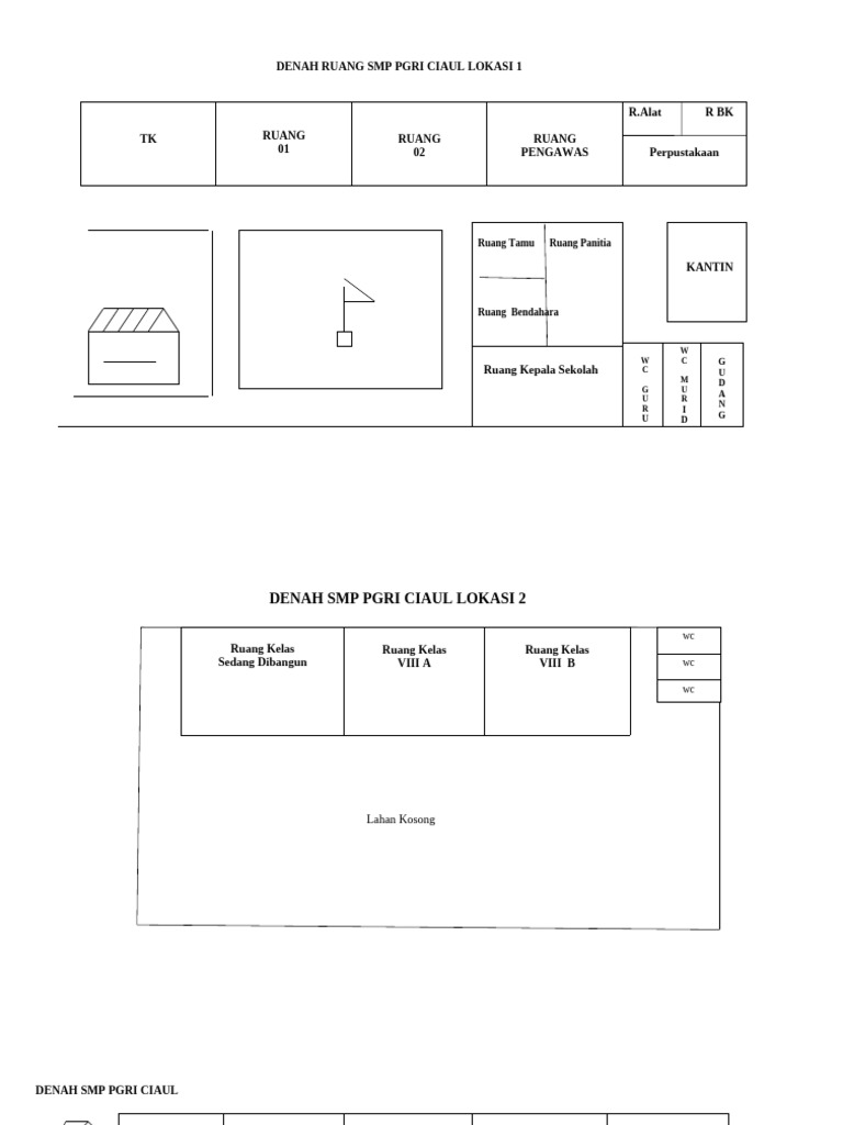 Denah Ruang SMP PGRI Ciaul Lengkap | PDF