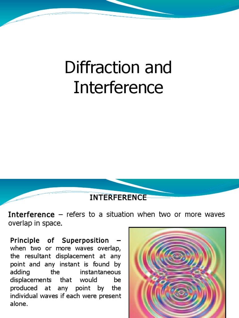 Diffraction And Interference2pptx0 Diffraction Interference Wave