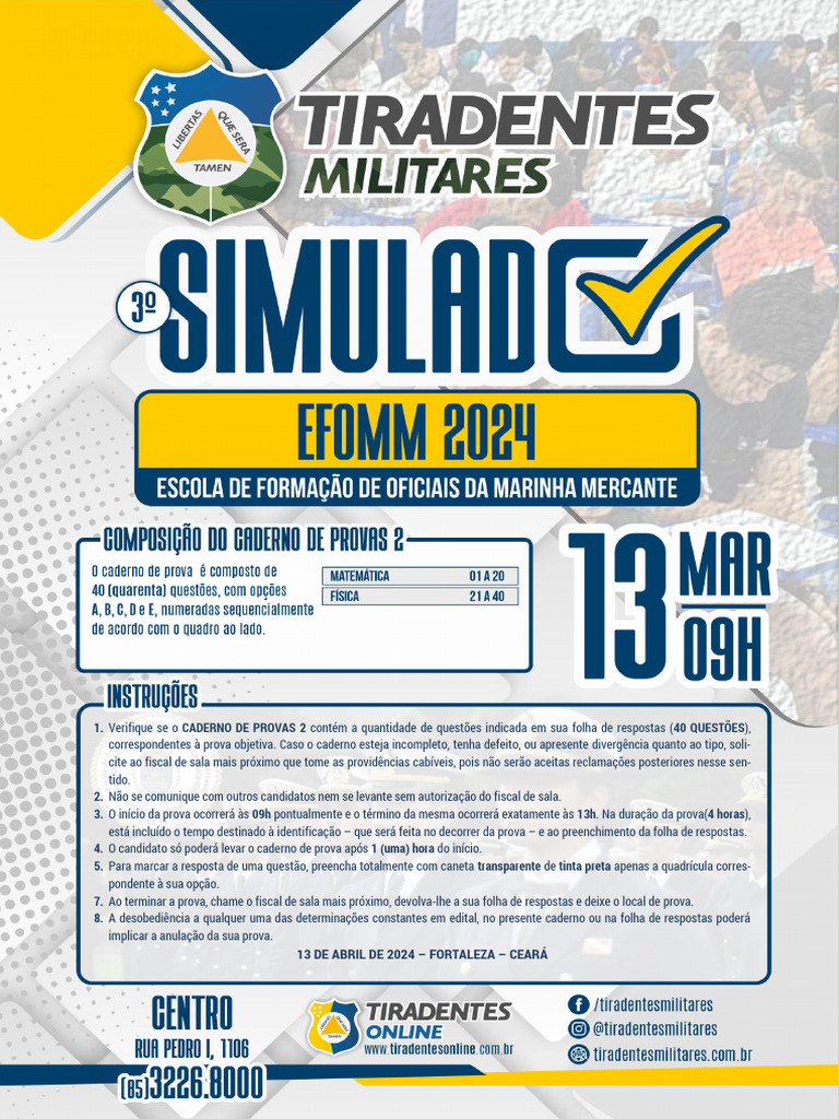 Efomm 3º Simulado 2024 - Prova 2 | PDF | Curva | Triângulo