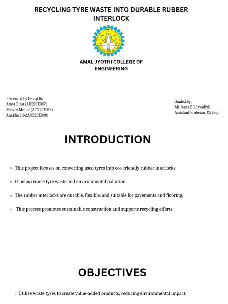 Recycling Tyre Waste Into Durable Rubber Interlock | PDF | Recycling | Tire