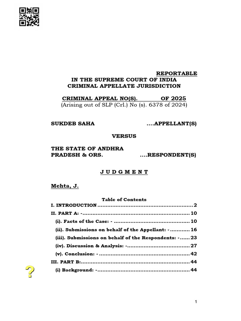 Supreme Court Judgment (2025 INSC 893) | PDF | Stomach | Appeal