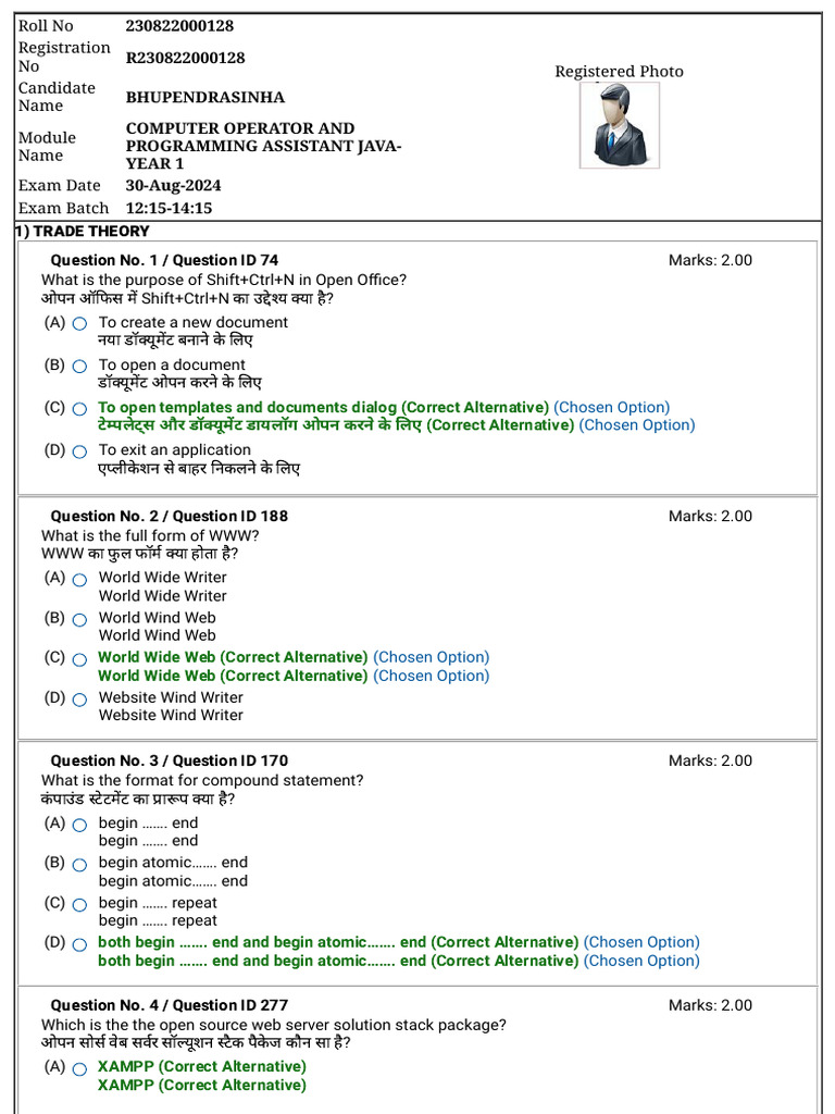Question Paper COPA | PDF