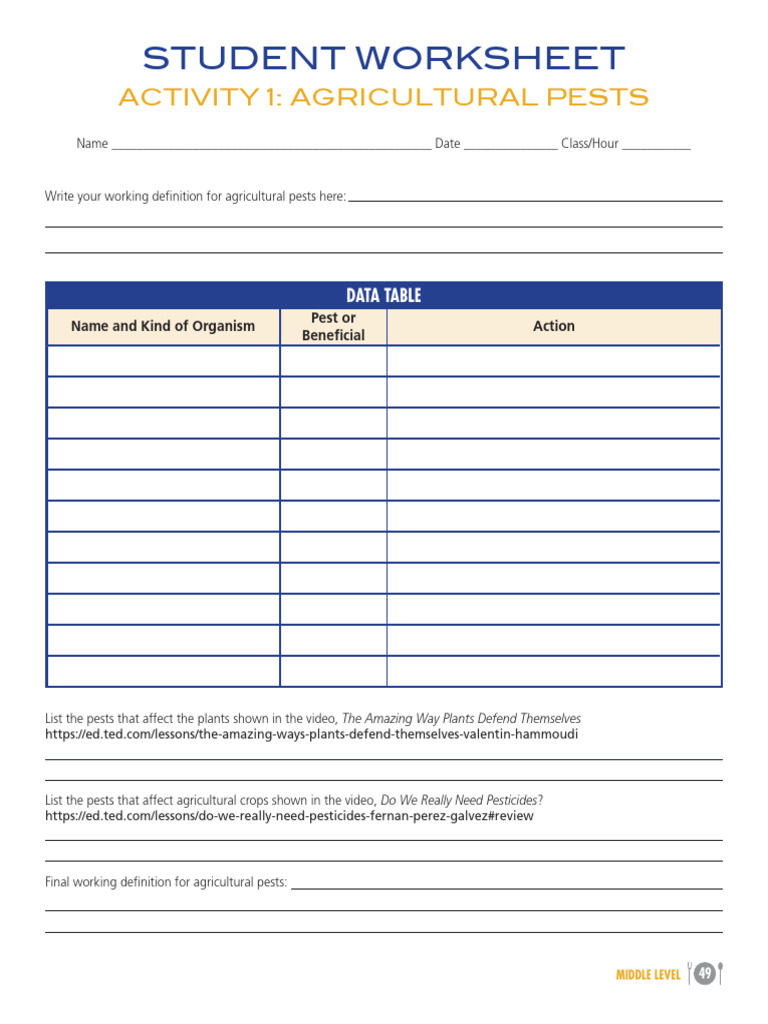 Agricultural_Pests_worksheet | PDF