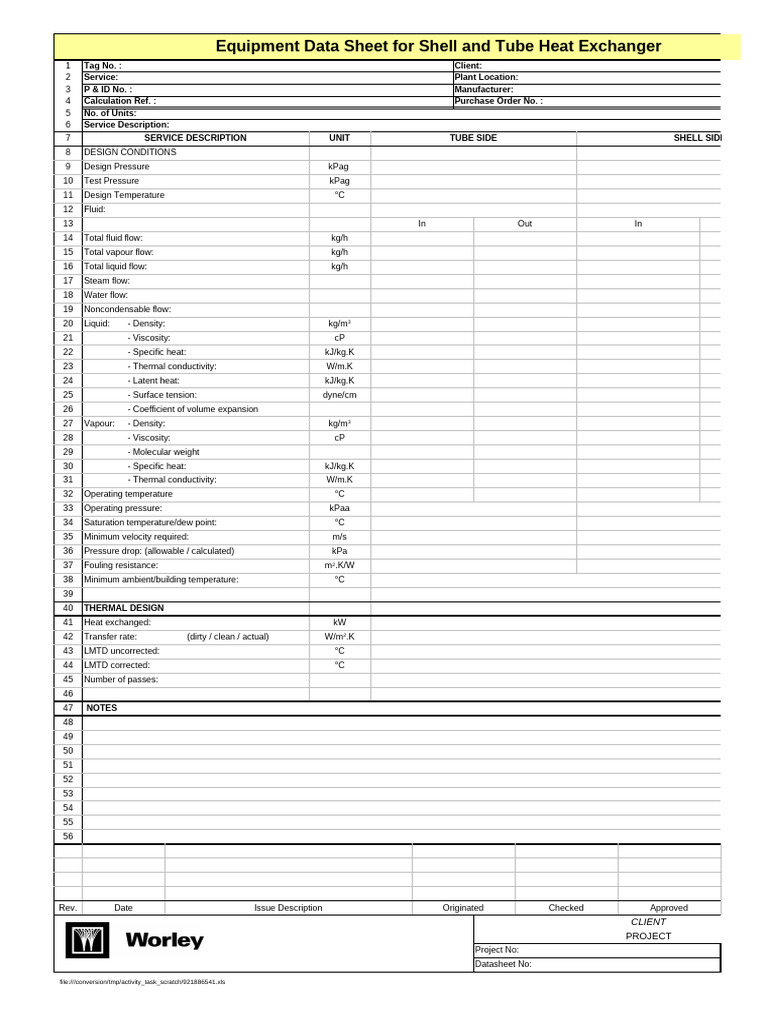 Shell and Tube Heat Exchanger Specs | PDF | Pressure | Fluid Dynamics