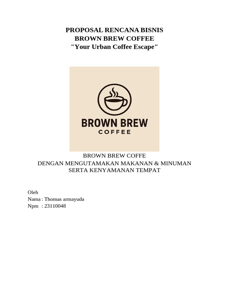 Proposal Rencana Bisnis by - Thomasarmayuda-1 | PDF