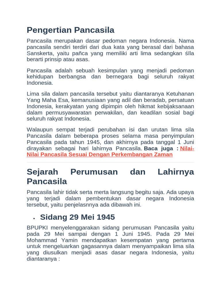 Pengertian Pancasila | PDF
