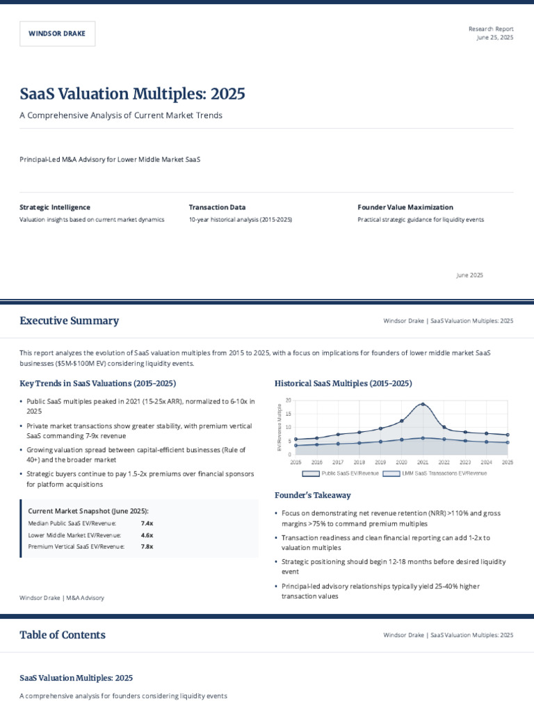 Saas Valuation Multiples 2025 | PDF | Mergers And Acquisitions ...