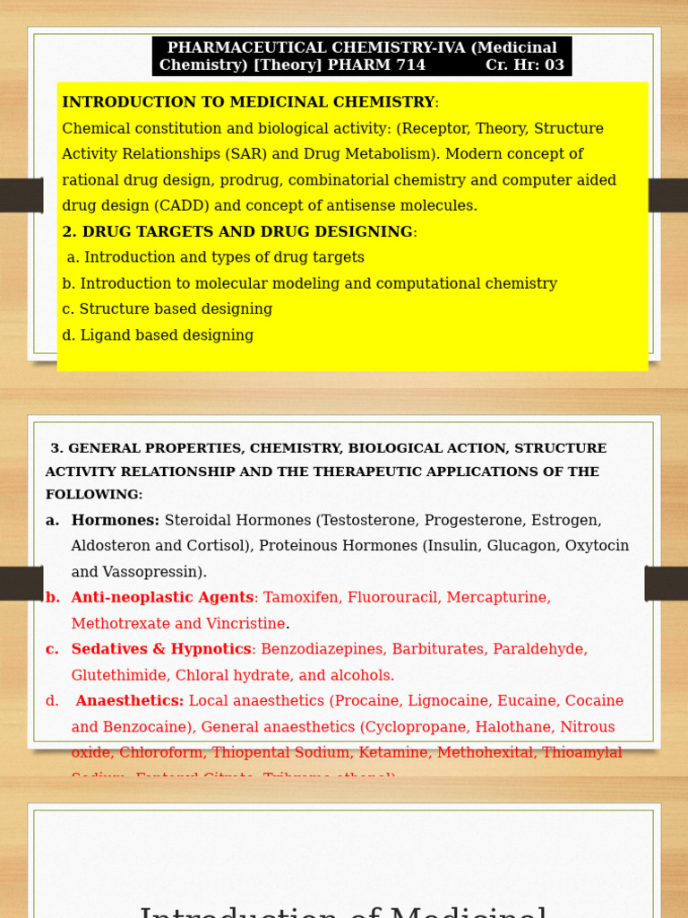 Medicinal Chemistry: SAR and Drug Design | PDF | Medicinal Chemistry ...