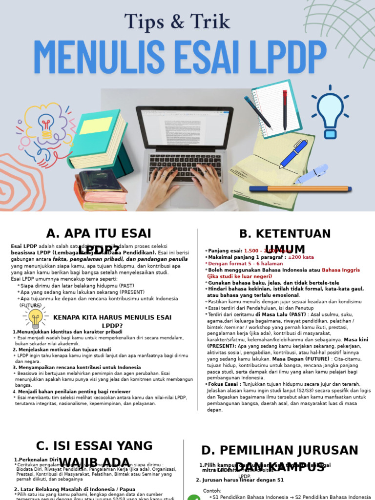 Tips Menulis Esai LPDP | PDF