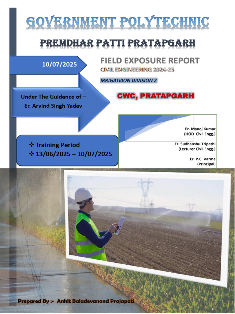 SUMMAR INDUSTRIAL TRAINING WEDNUSDAY | PDF | Irrigation | Environmental Technology