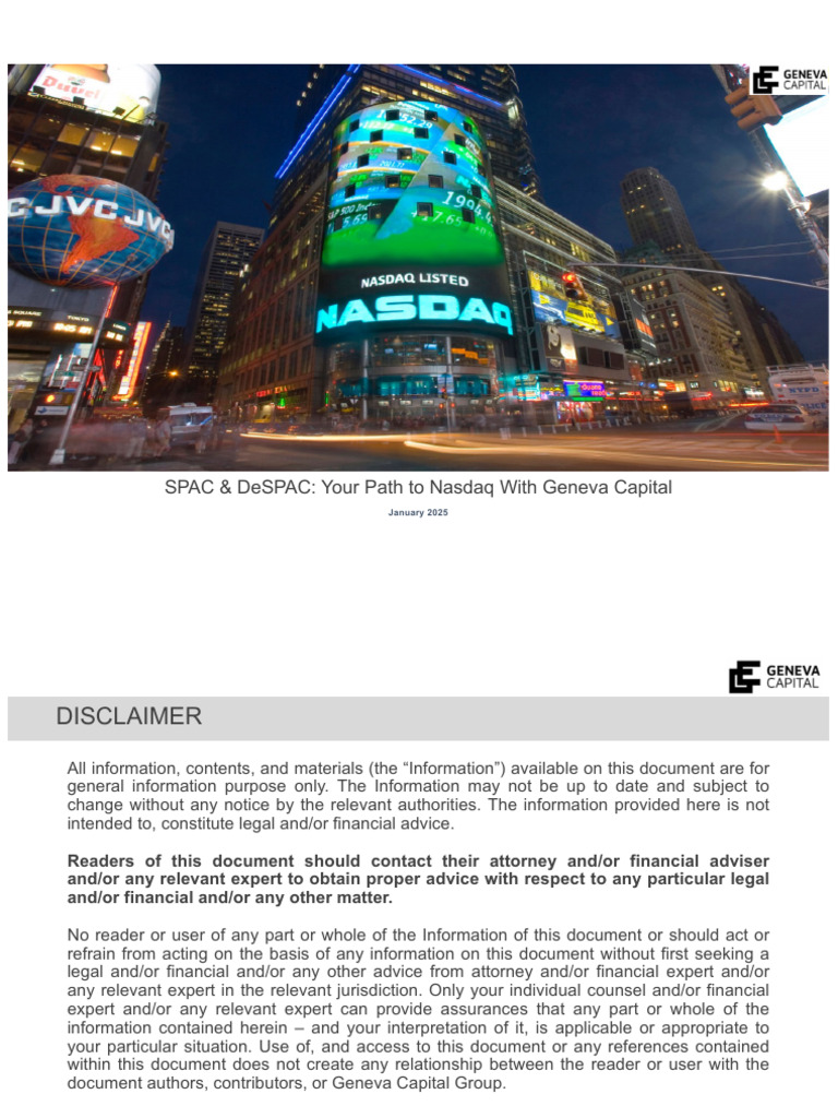 Geneva Going Public Via DeSPAC R07 | PDF | Business Economics | Market ...