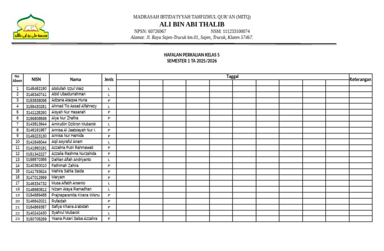 Hafalan Perkalian Kelas 5 | PDF