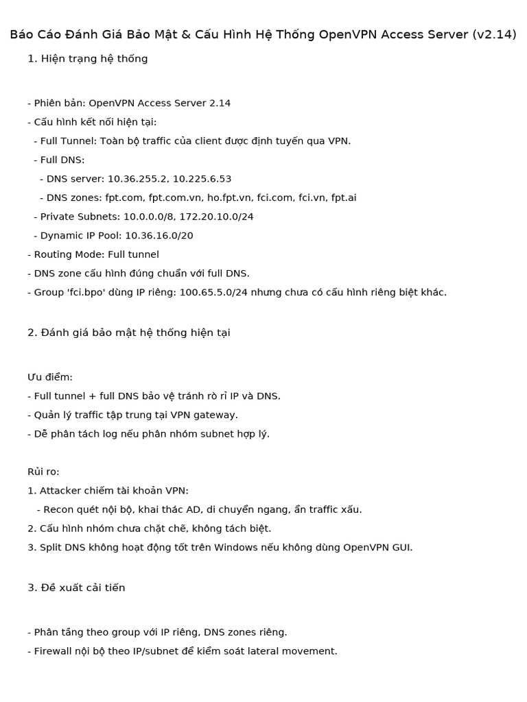 BaoCao OpenVPN Security | PDF