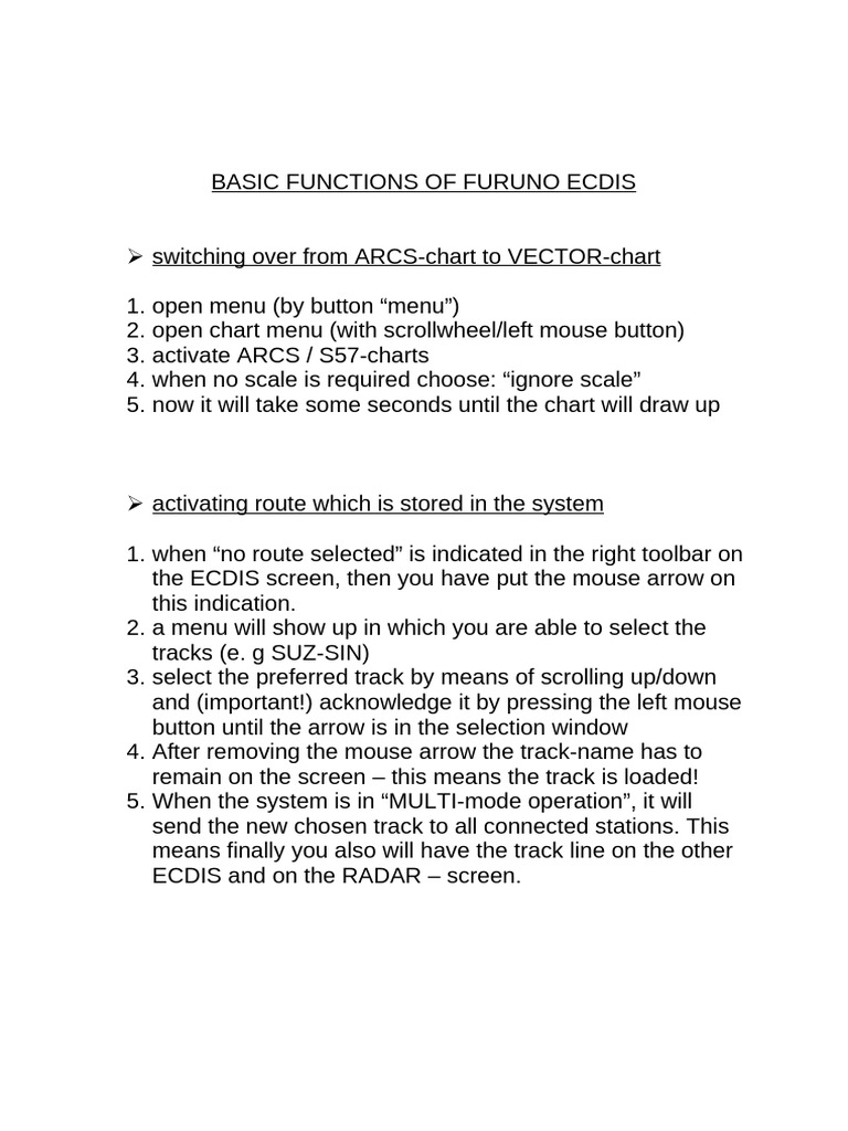 Furuno ECDIS Basic Functions Guide | PDF | Cursor (User Interface ...