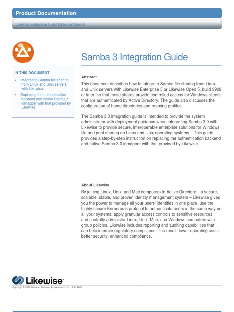 Likewise Samba Guide 5 | PDF | Active Directory | Linux
