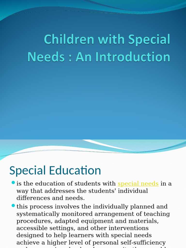 Understanding Special Education Needs | PDF | Intellectual Disability ...