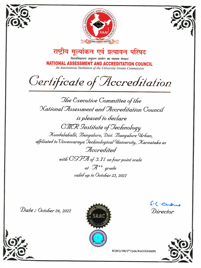 NAAC A Certificate Final | PDF