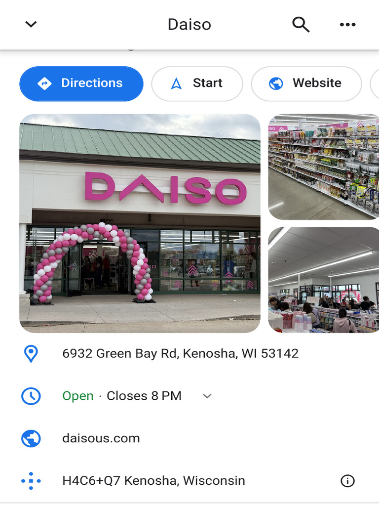 Daiso, Kenosha - Explore in Google Maps | PDF