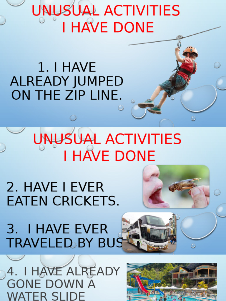 5to - Zahir - Unusual Activities I Have Done | PDF