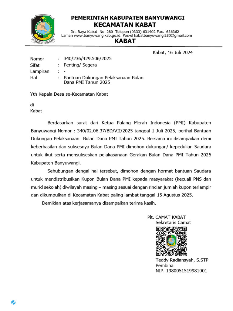 Surat Pmi 2025 | PDF