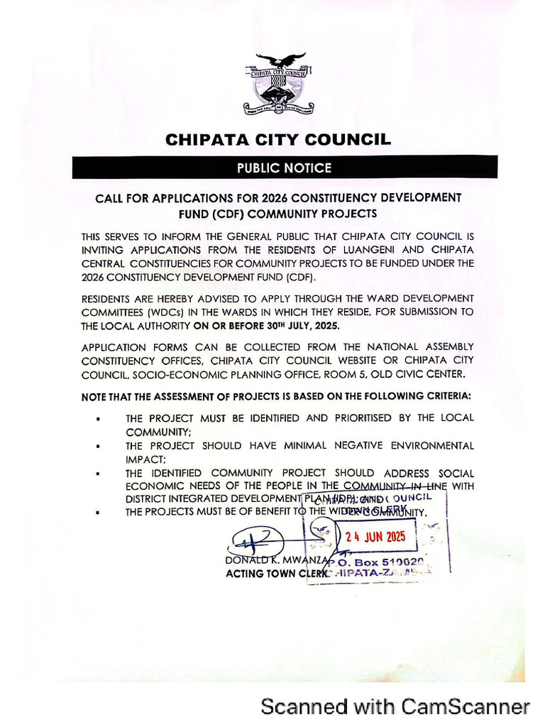 2026 CDF Advert Community Projects | PDF