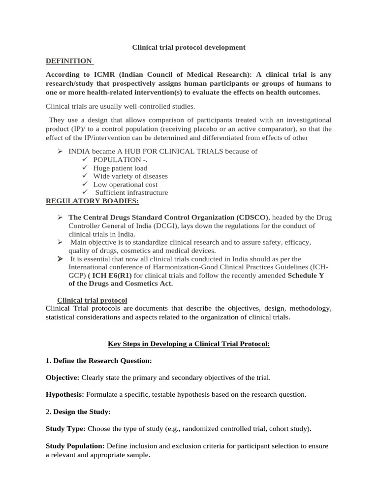 Clinical Trial Protocol Development Guide | PDF | Clinical Trial | Medicine