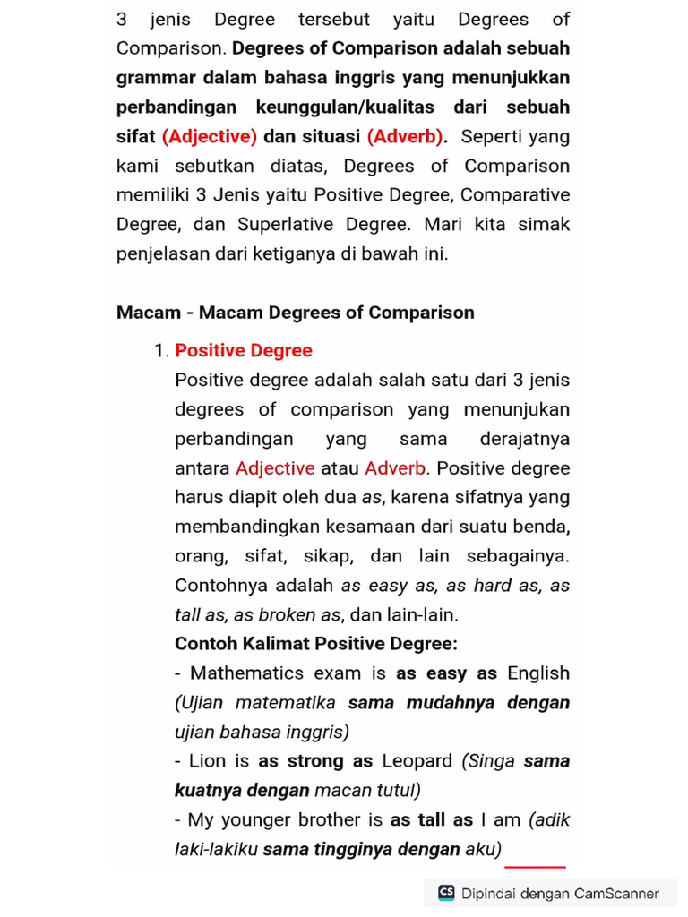 Degrees of Comparison | PDF