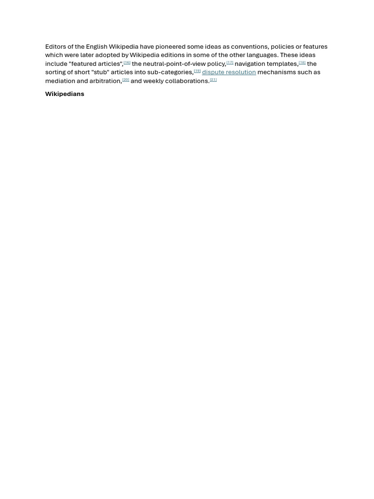 Innovations by English Wikipedia Editors | PDF