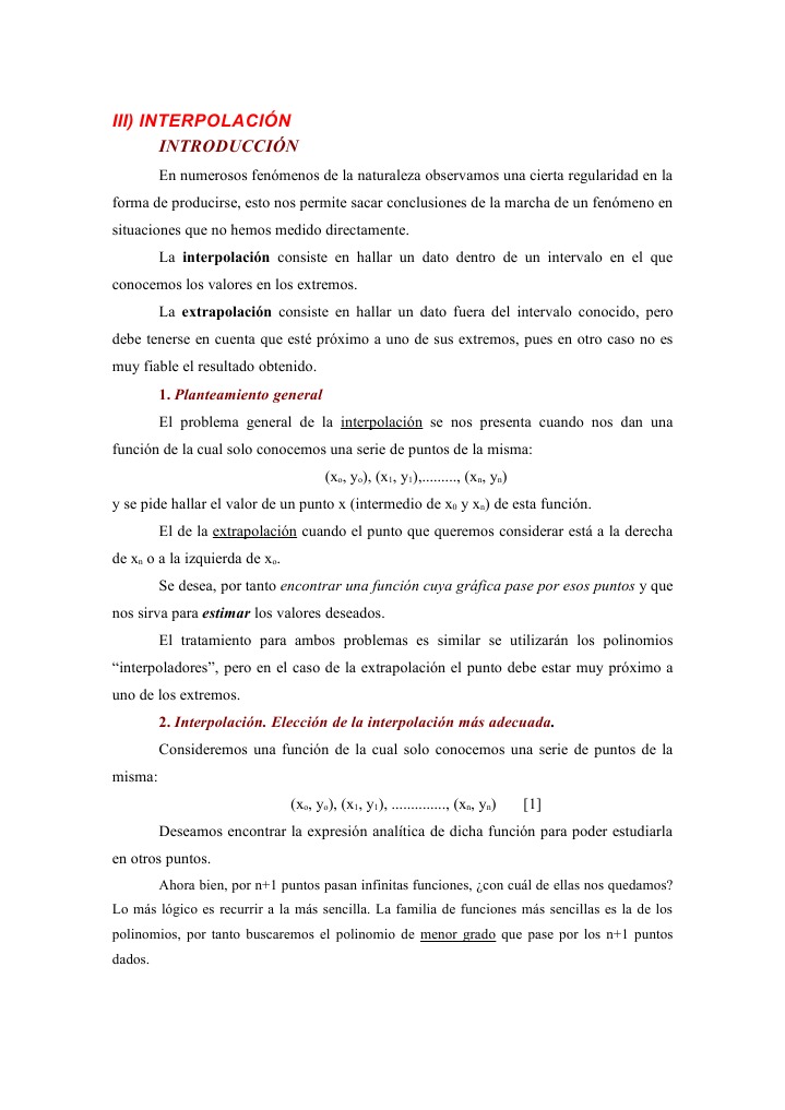 Interpolaciòn | PDF | Linealidad | Ecuaciones