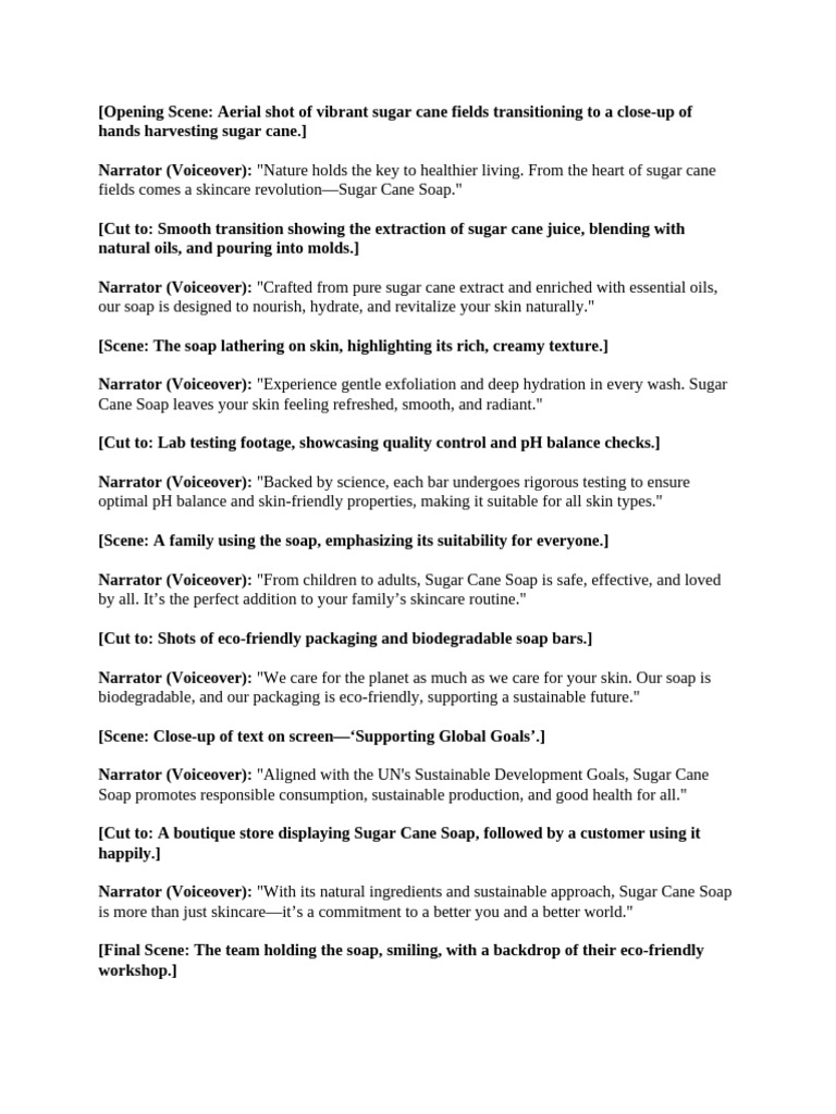 Sugar Cane Sop-Inovation Project 2025 - Video Script | PDF