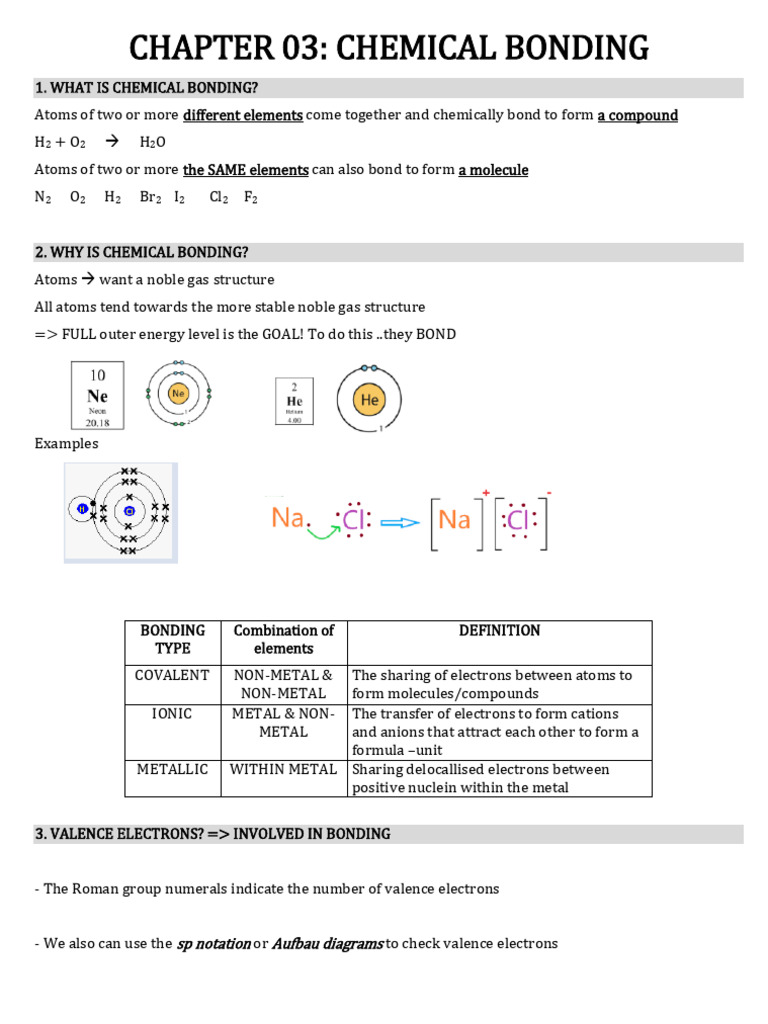 Chapter 03 Chemical Bonding | PDF | Chemical Bond | Ion